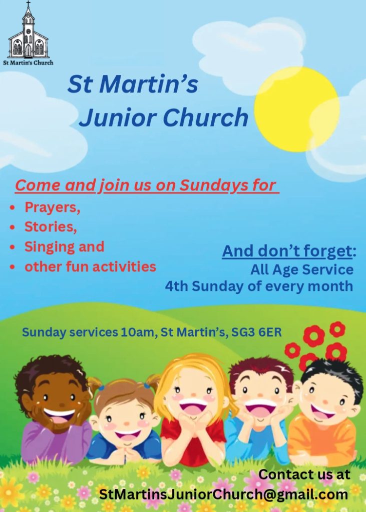 Junior Church – see our poster below – Knebworth Parish
